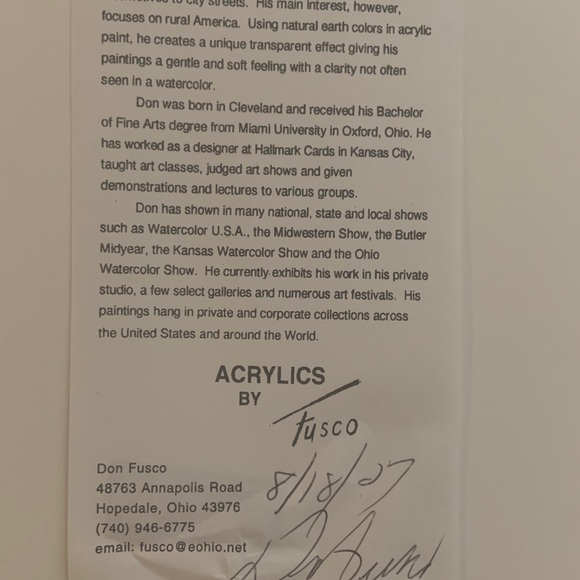 Wall Decor | Euc Don Fusco Limited Edition Painting 26x2 | Poshmark